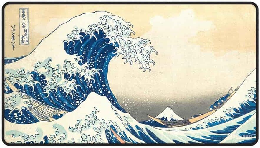 Ultra PRO: Black-Stitched Playmat - Fine Art (The Great Wave Off Kanag